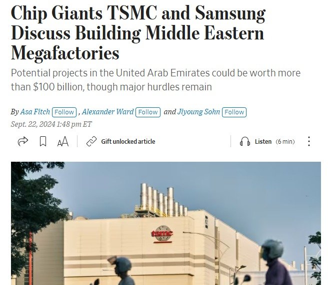 UAE 새로운 반도체 허브 되나…삼전-TSMC 공장 유치 추진 : 비즈N