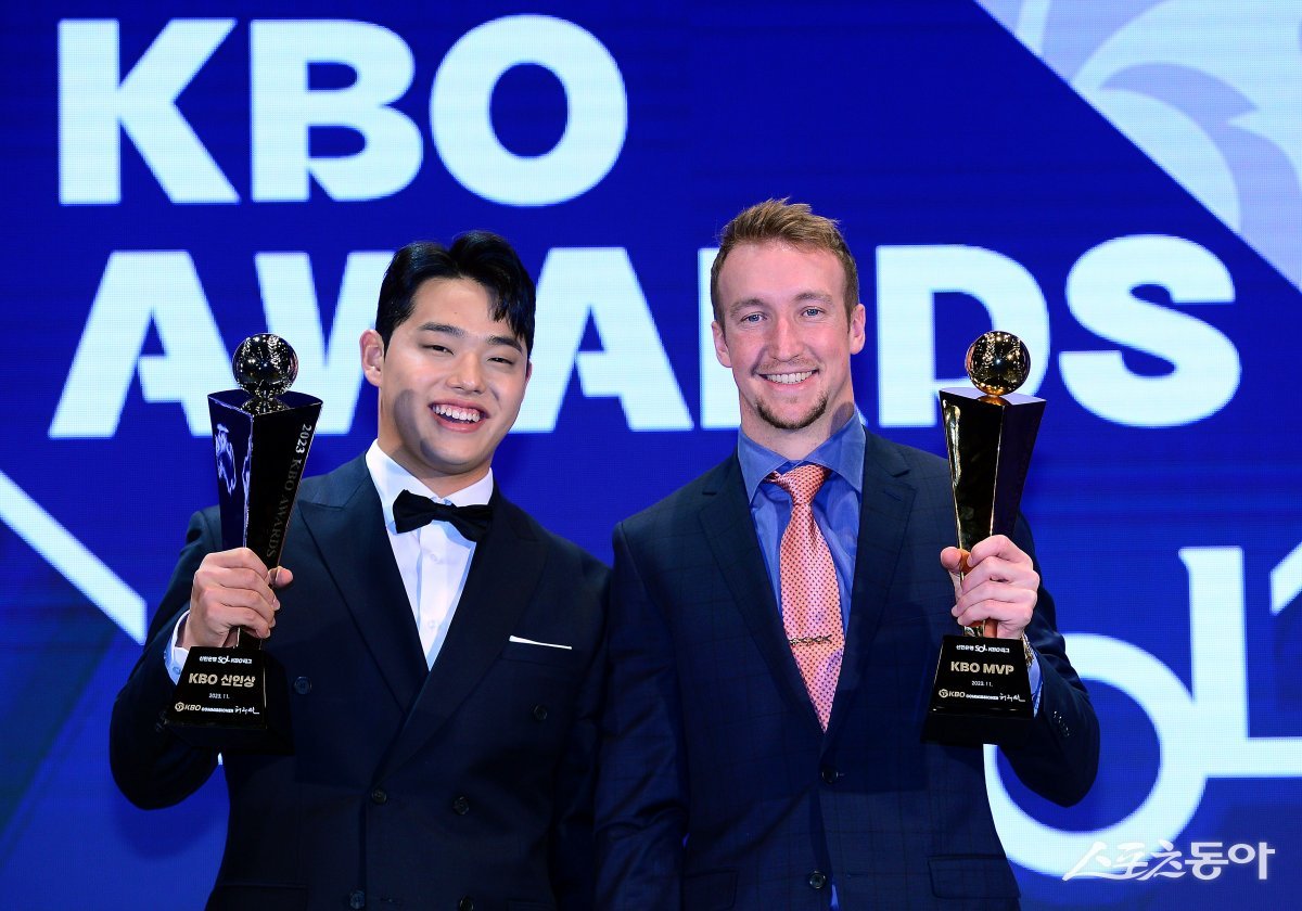 “언빌리버블” 외친 페디, 91.9% 득표율로 MVP…신인왕은 한화 문동주 : MLBPARK